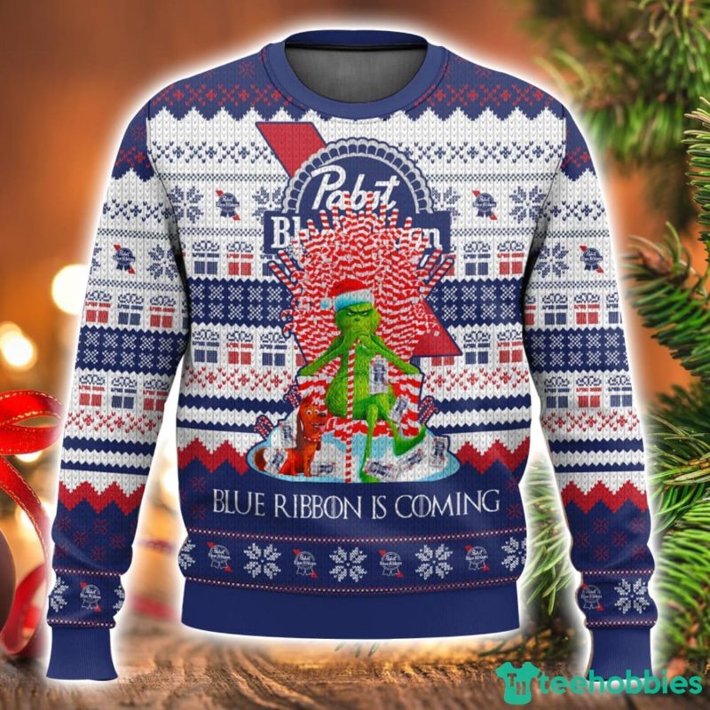 Pabst Blue Ribbon Is Coming Ugly Sweater Christmas Gift Ideas